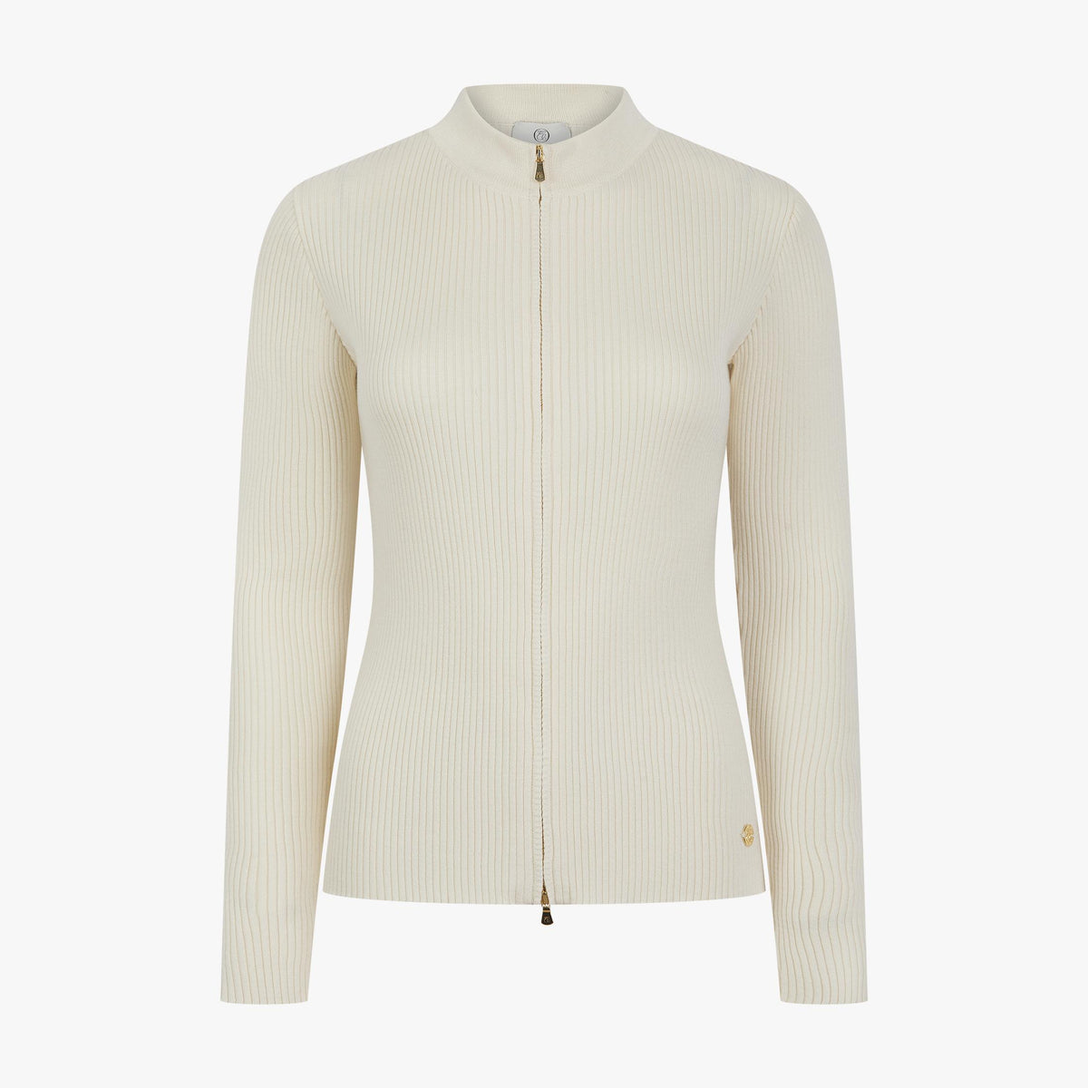 Ribbed Cotton Cashmere Zip Cardigan in Cream – Emello